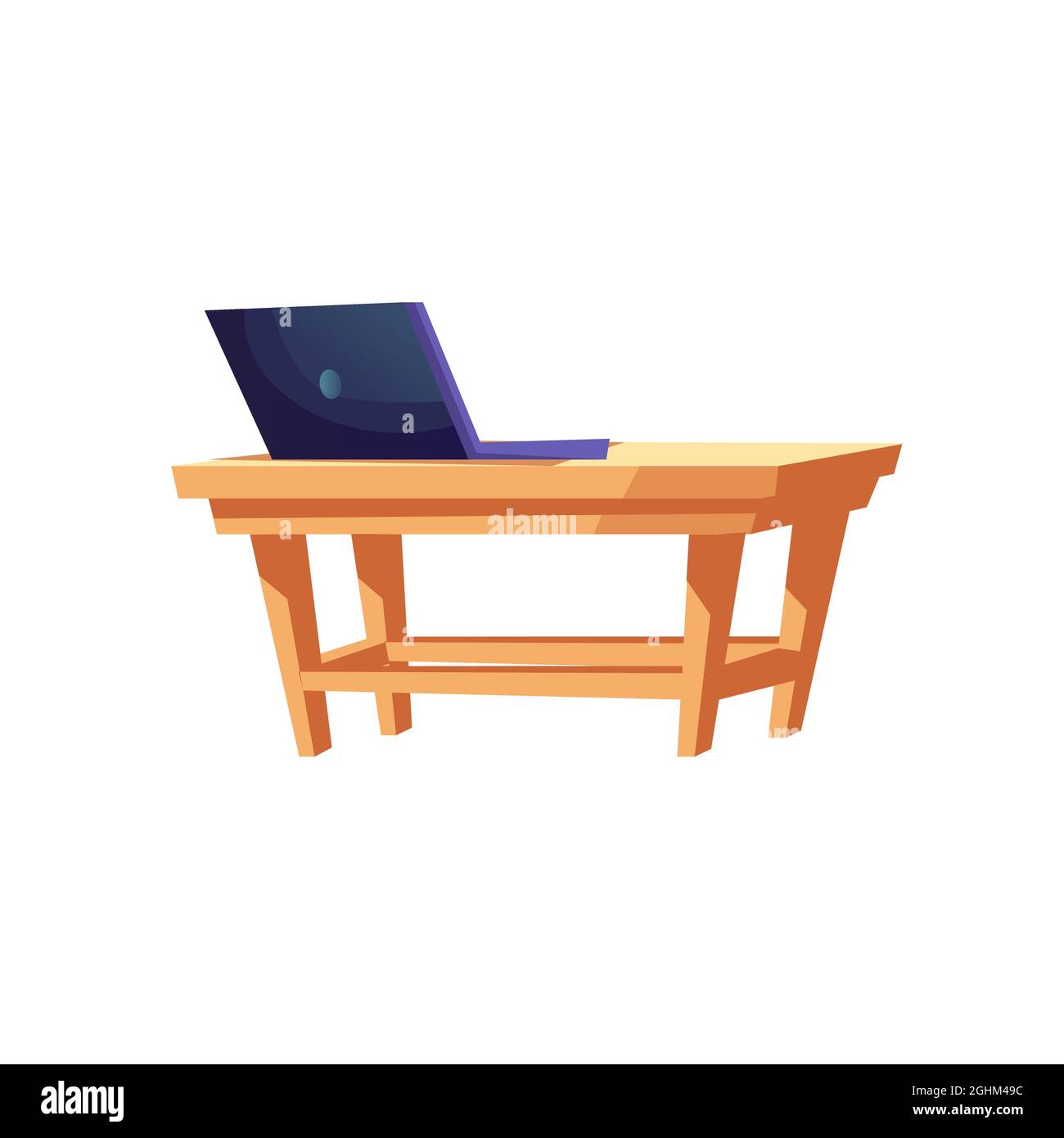 Flat cartoon laptop on table,electronic equipment home appliances ...