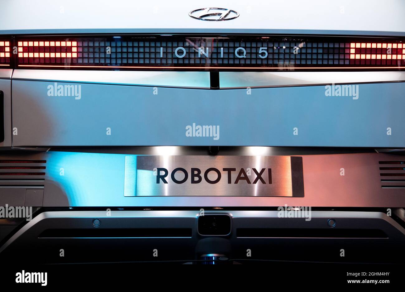 Munich, Germany. 07th Sep, 2021. An autonomously driving "Ioniq 5" can be seen at the Hyundai ...