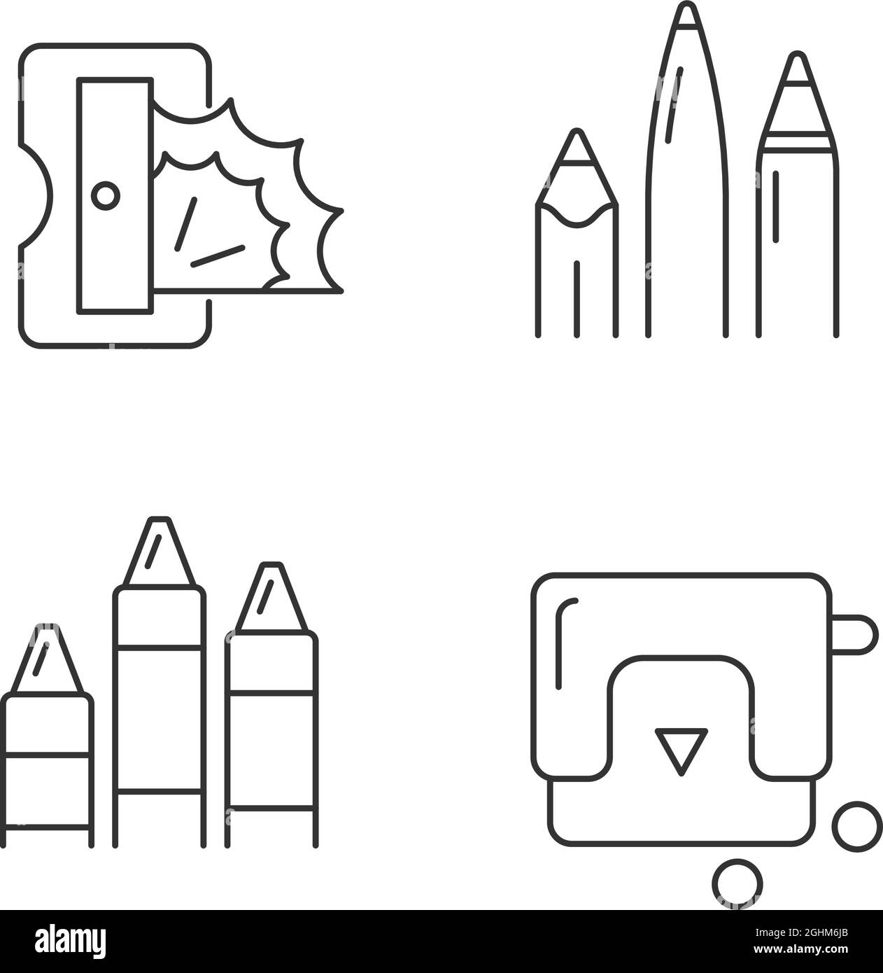 Painter essentials linear icons set Stock Vector Image & Art - Alamy