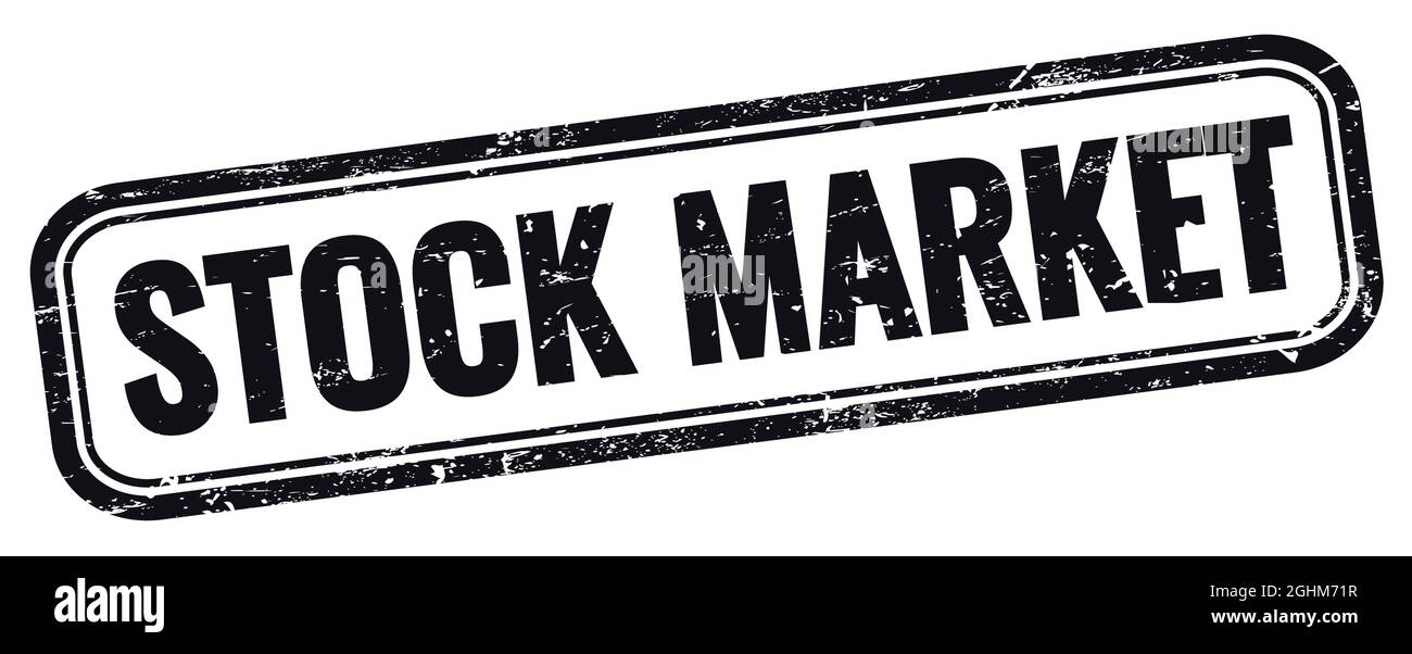 STOCK MARKET text on black grungy vintage rectangle stamp Stock Photo ...