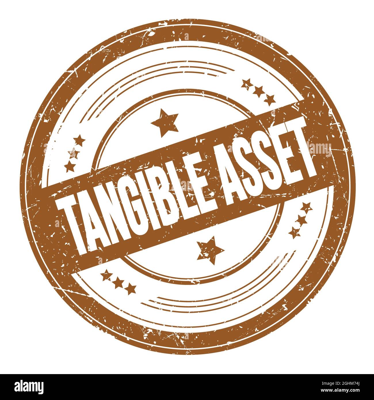 TANGIBLE ASSET text on brown round grungy texture stamp Stock Photo - Alamy