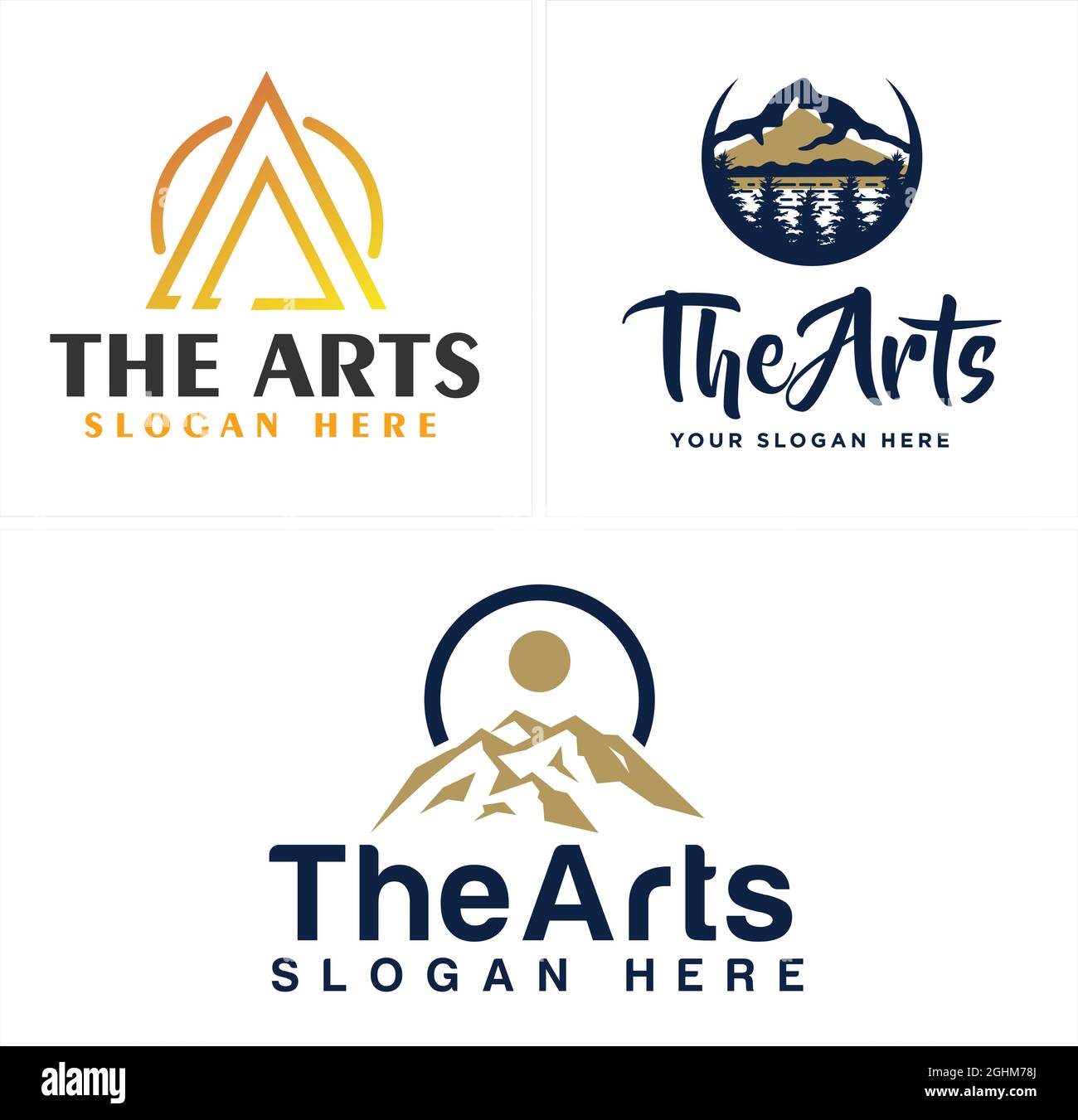 The arts triangle mountain outdoor adventure logo design Stock Vector ...