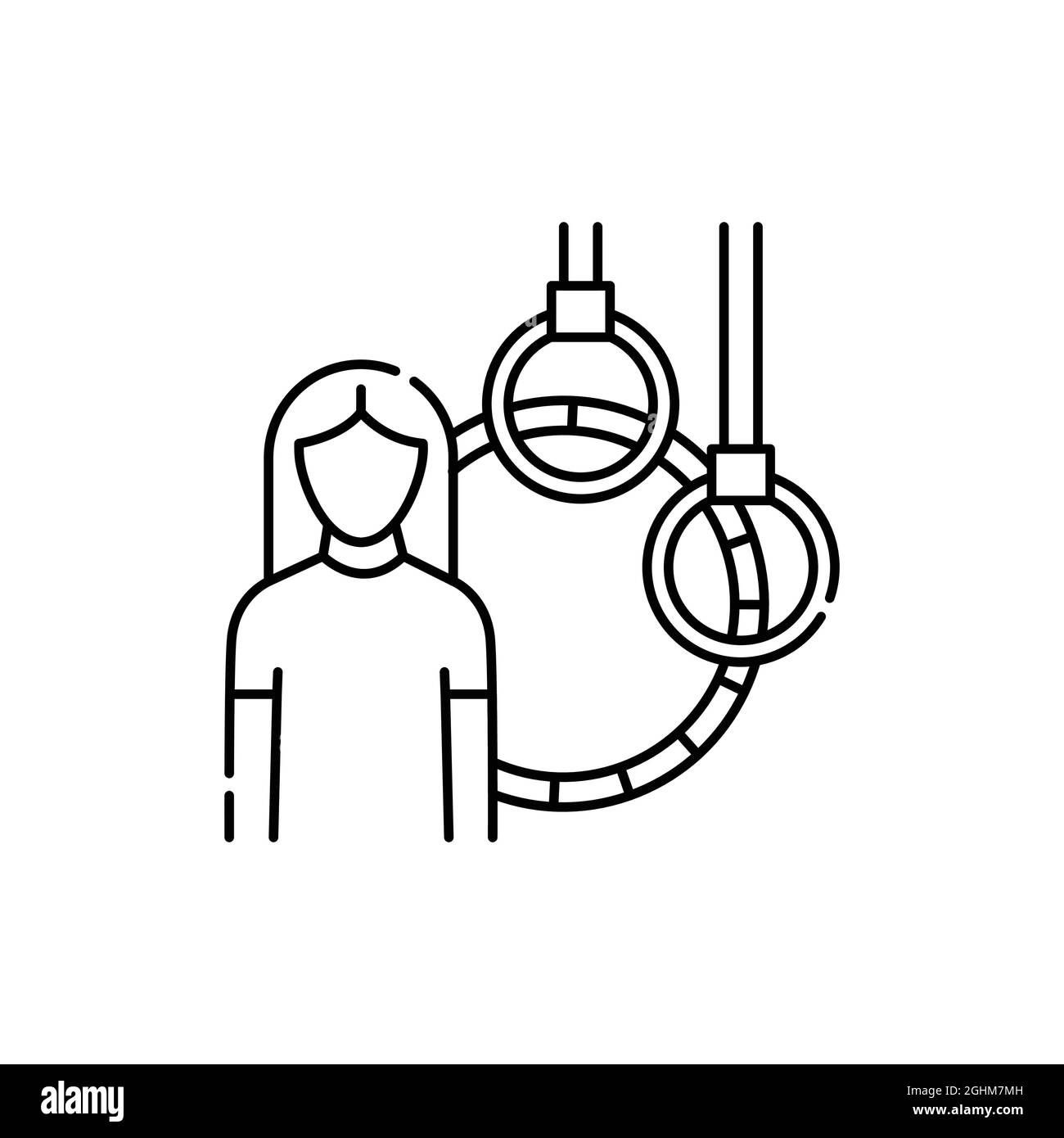 Acrobatics for children olor line icon. Children learning. Pictogram ...