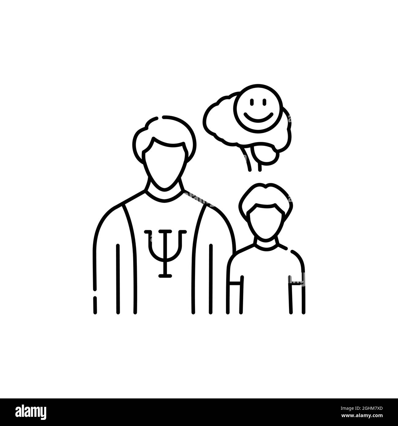 Child psychologist olor line icon. Children learning. Pictogram for web ...
