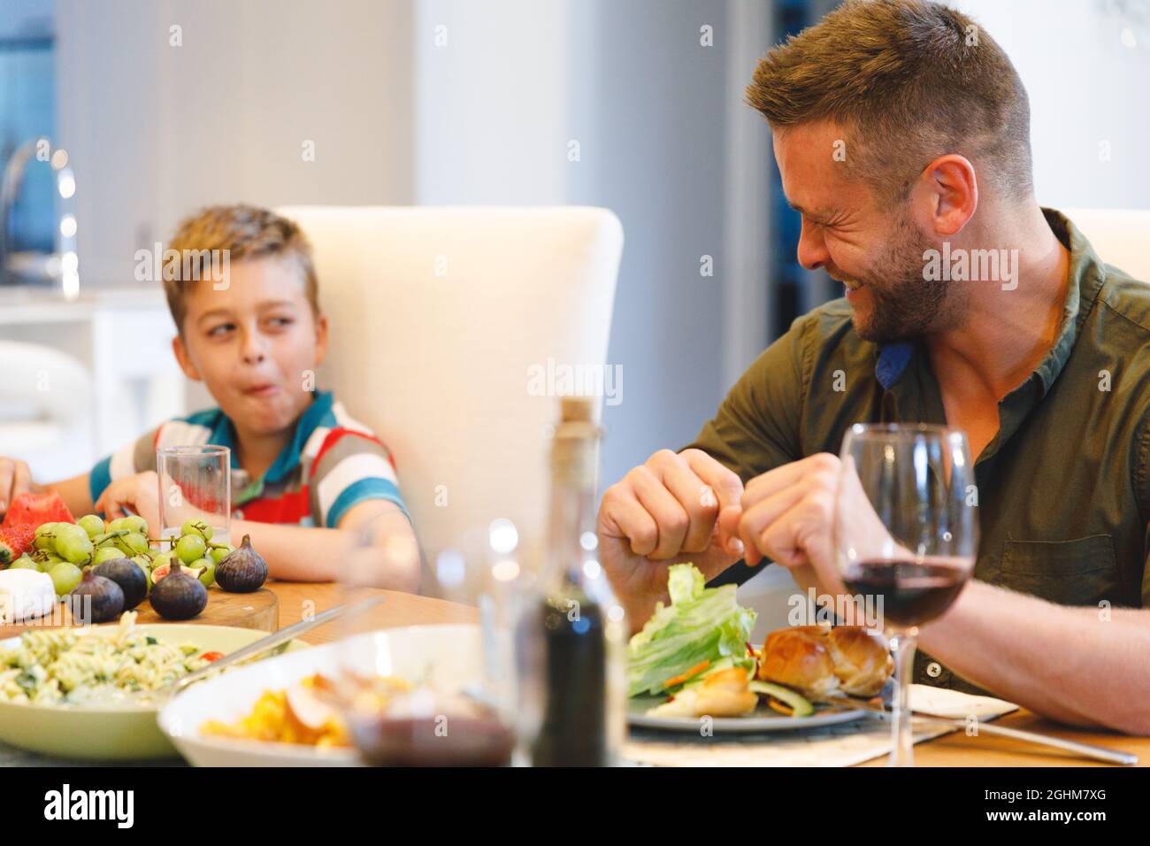 Dad Son Makeing For Lunch