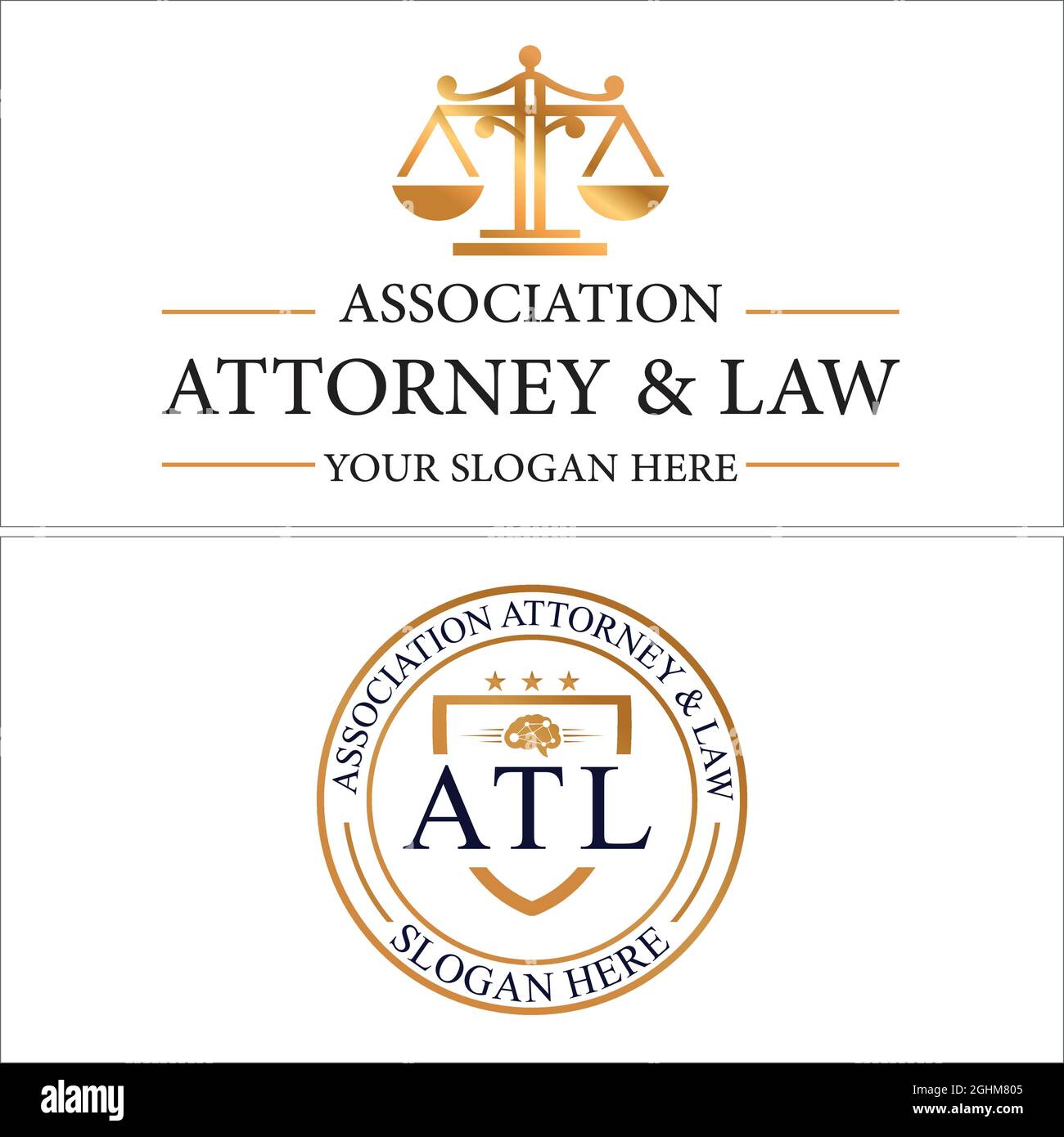 Attorney law scale emblem logo design Stock Vector Image & Art - Alamy