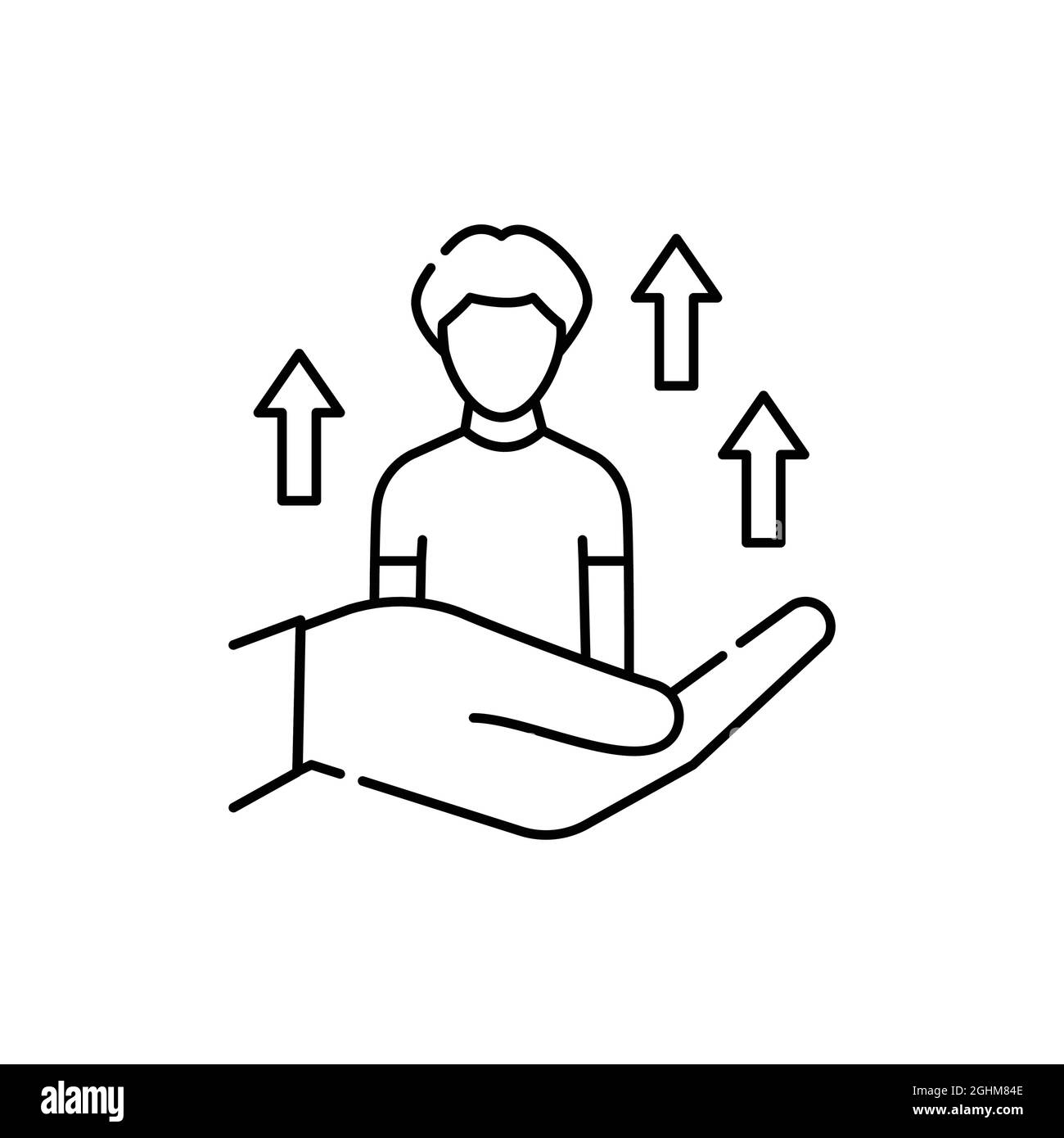 Development of personal skills olor line icon. Children learning ...