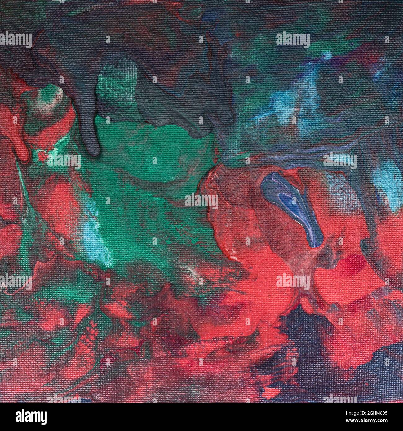 Abstract Fluid Art Painting Background. Acrylic Pour. Modern Contemporary Art. Canvas texture ...