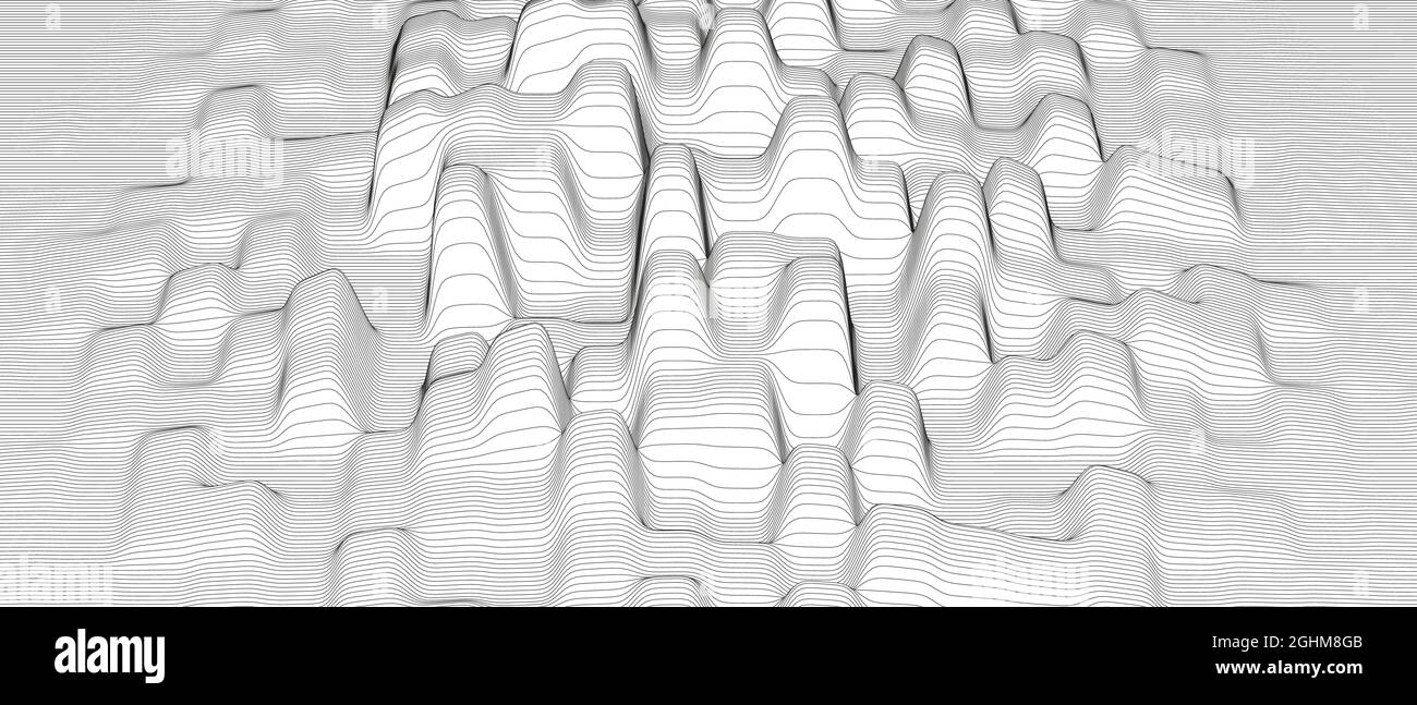 Abstract background with distorted line shapes on a white background ...