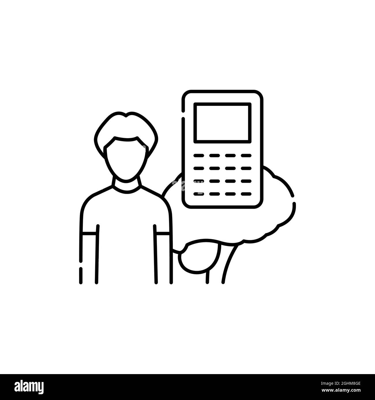 Mental arithmetic for kids olor line icon. Children learning. Pictogram ...