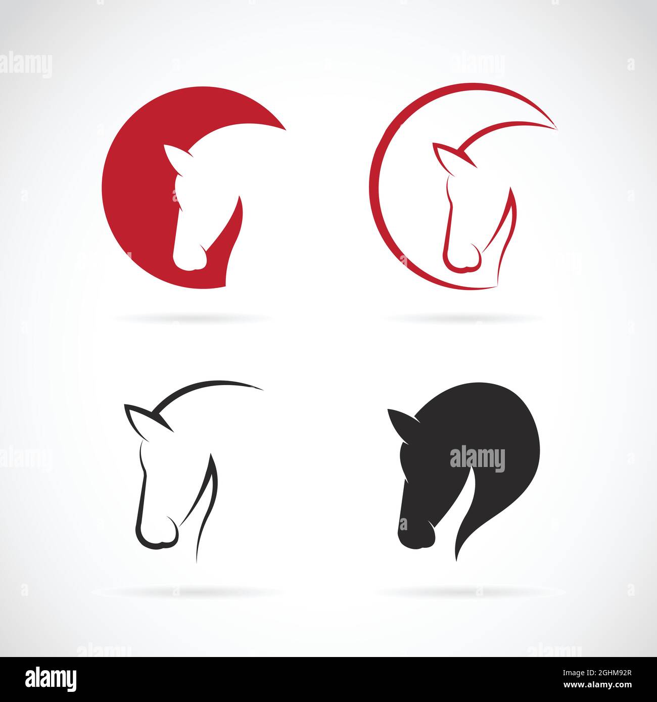 Vector images of horse design on a white background. Easy editable ...