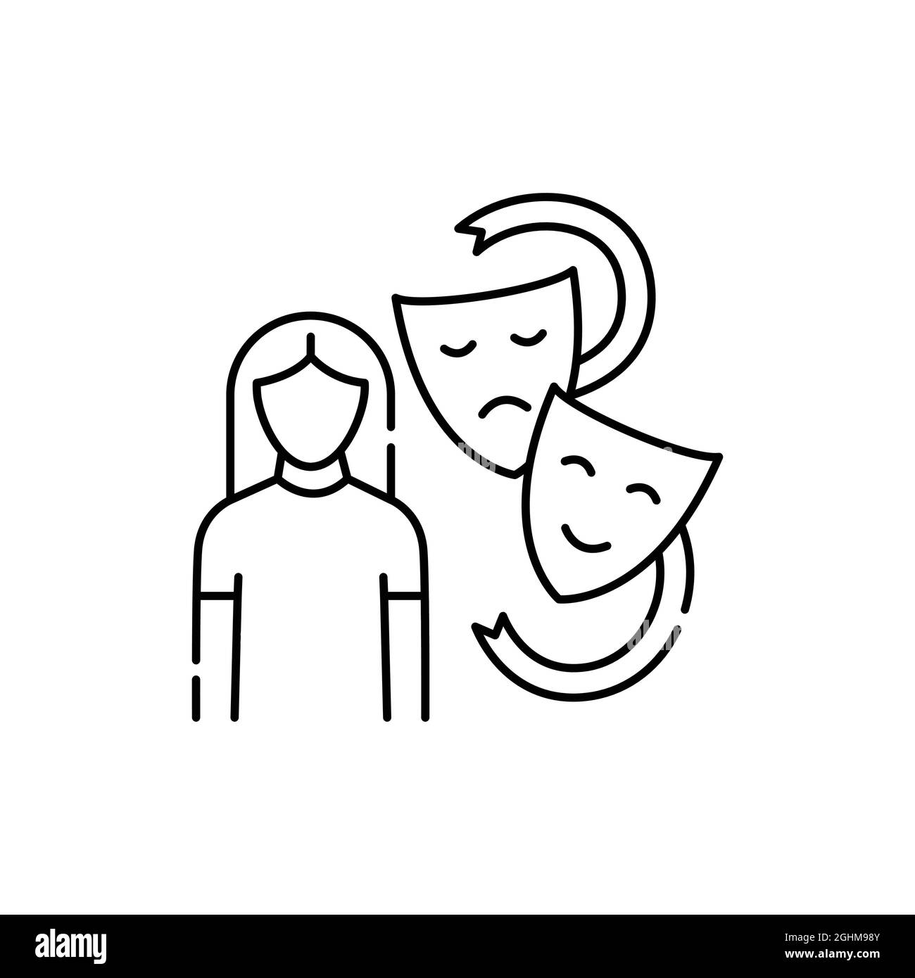 Acting for children olor line icon. Children learning. Pictogram for ...