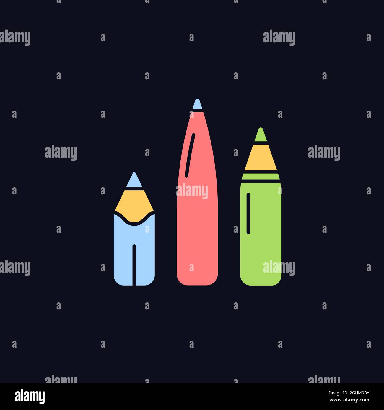 Cartoon pens and pencils writing pen hi-res stock photography and ...