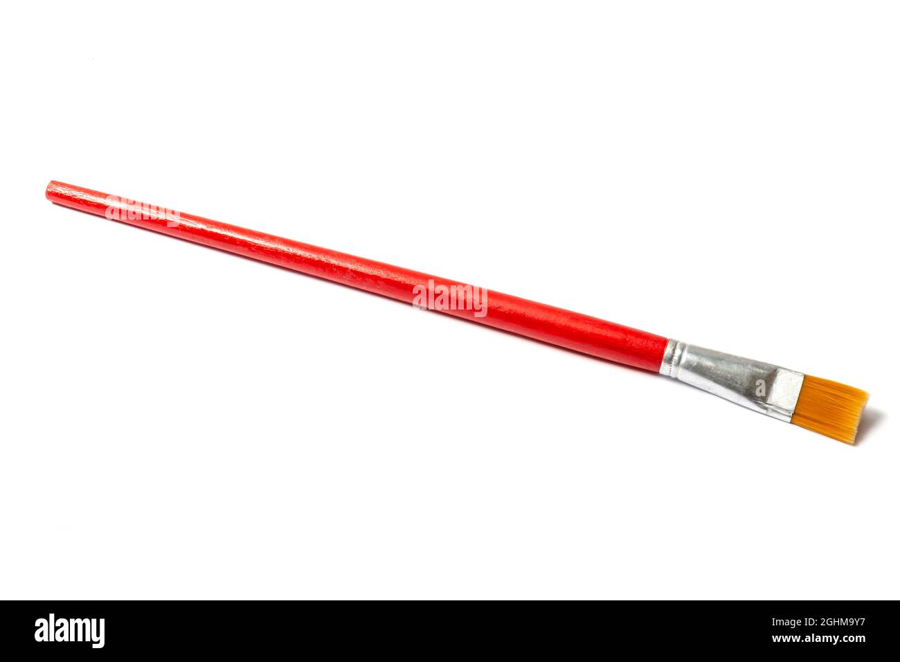 Red paintbrush isolated on white background Stock Photo - Alamy
