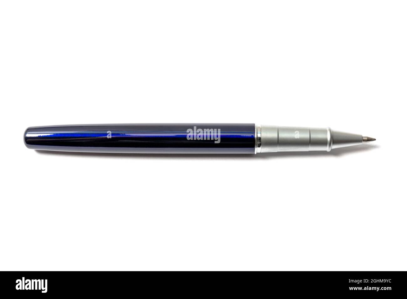 Blue ballpoint pen on white Stock Photo - Alamy