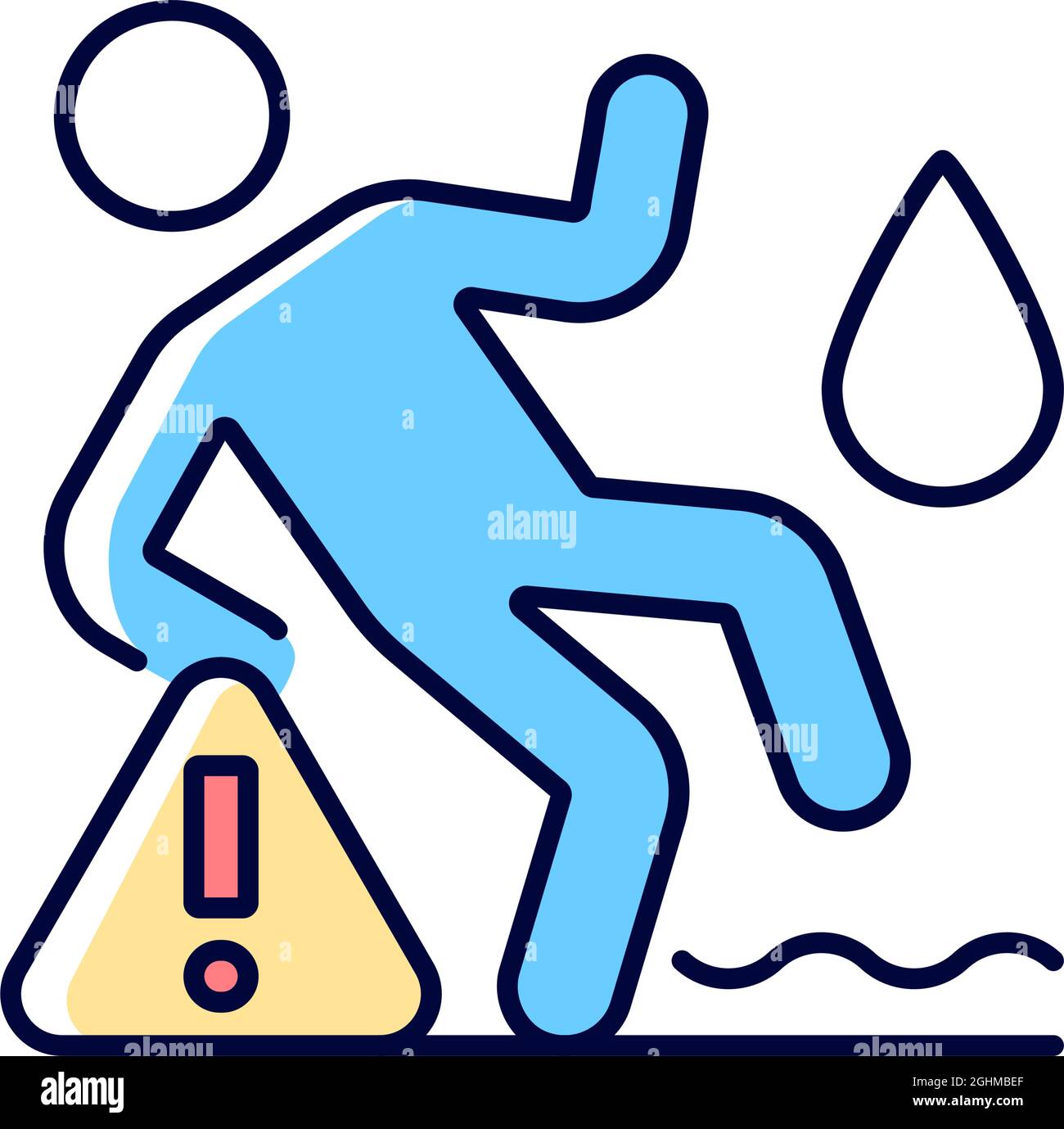 Do Not Use On Wet Surface RGB Color Manual Label Icon Stock Vector do-not-use-on-wet-surface-rgb-color-manual-label-icon-stock-vector