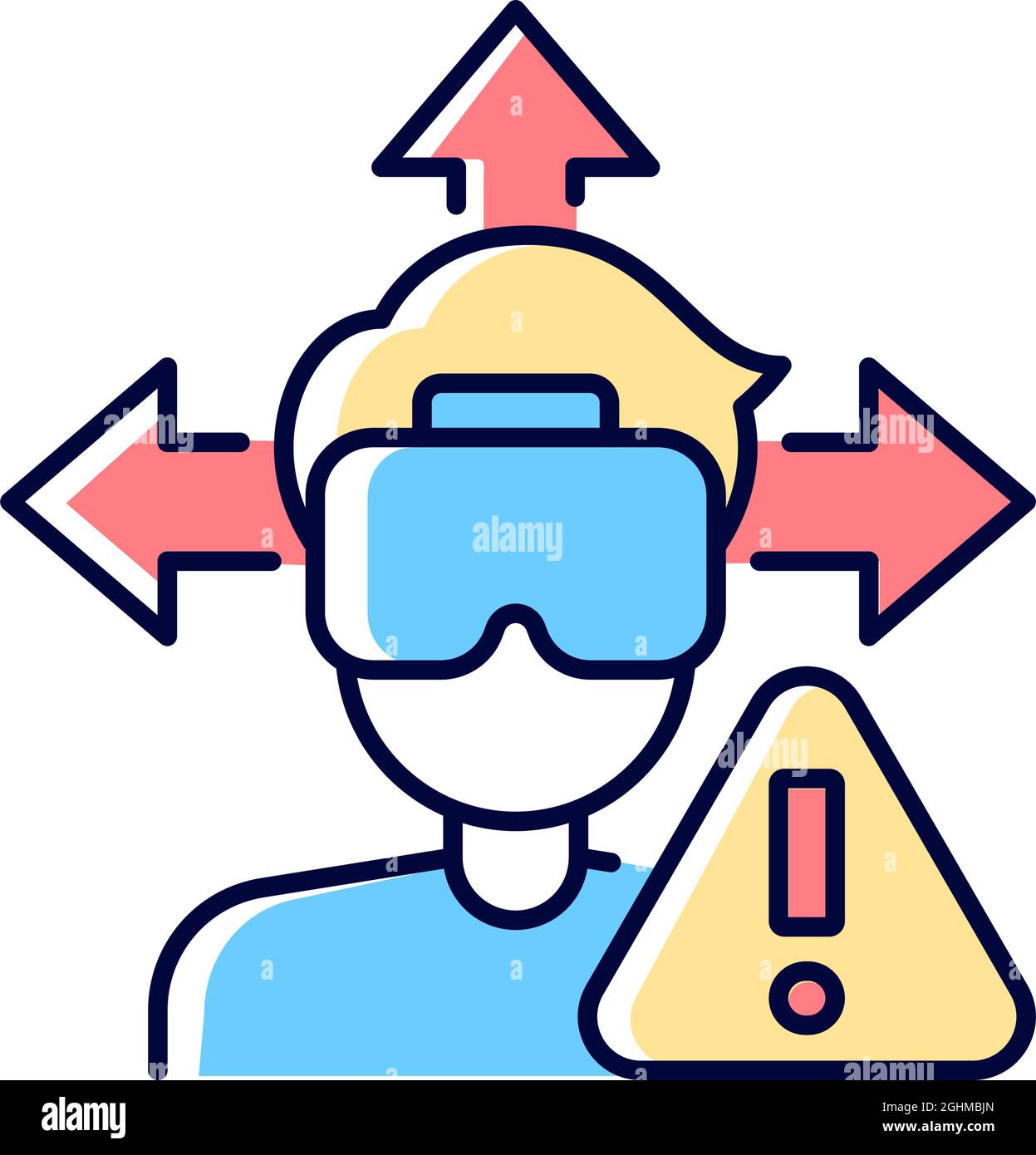 Ensure space around you RGB color manual label icon Stock Vector Image ...