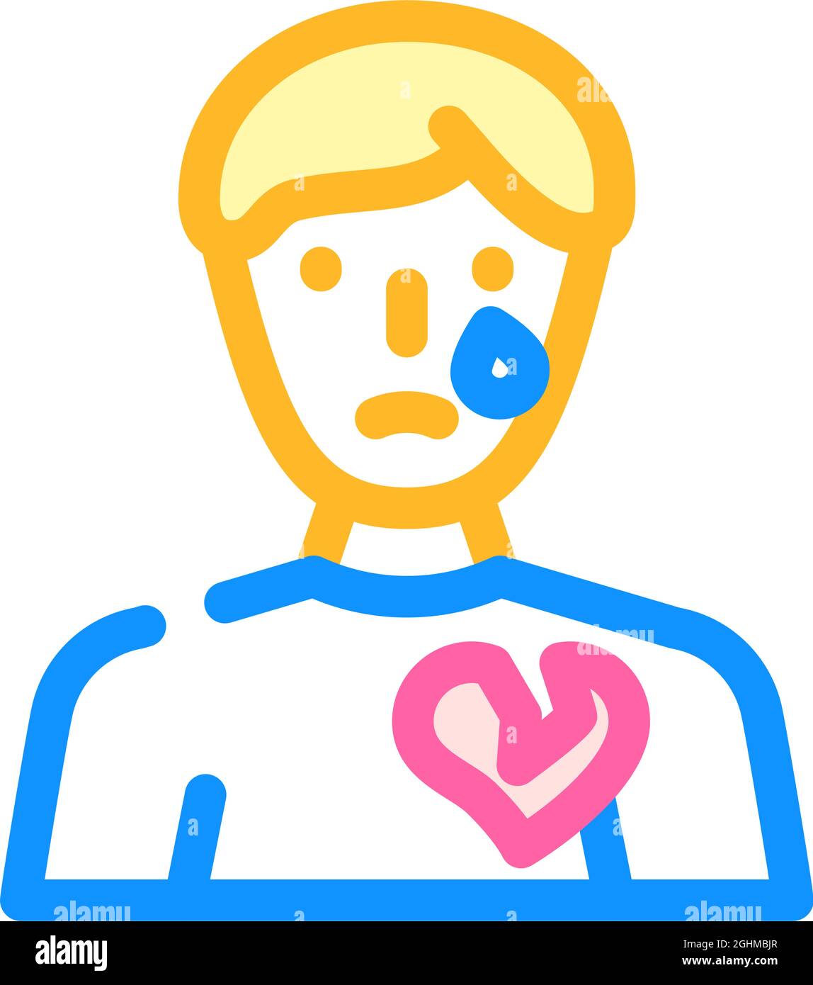 broken heart male color icon vector illustration Stock Vector Image ...
