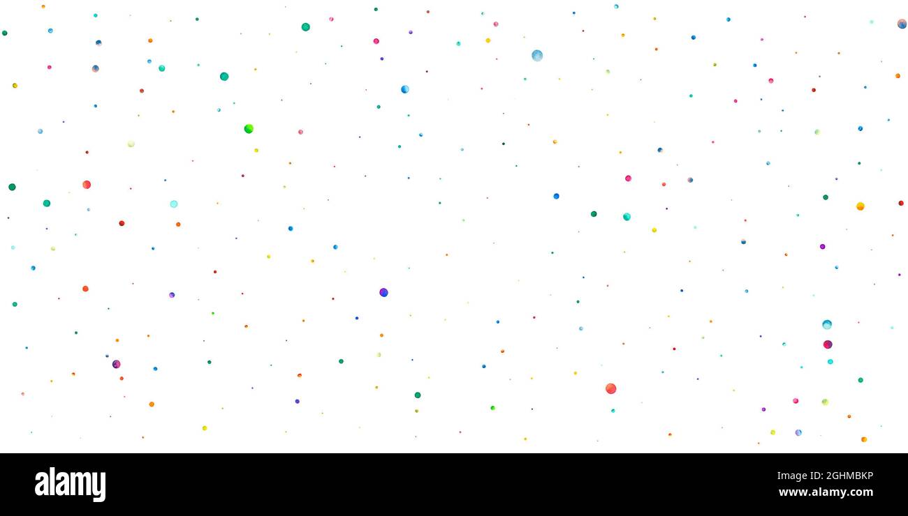 Watercolor confetti on white background. Adorable rainbow colored dots ...
