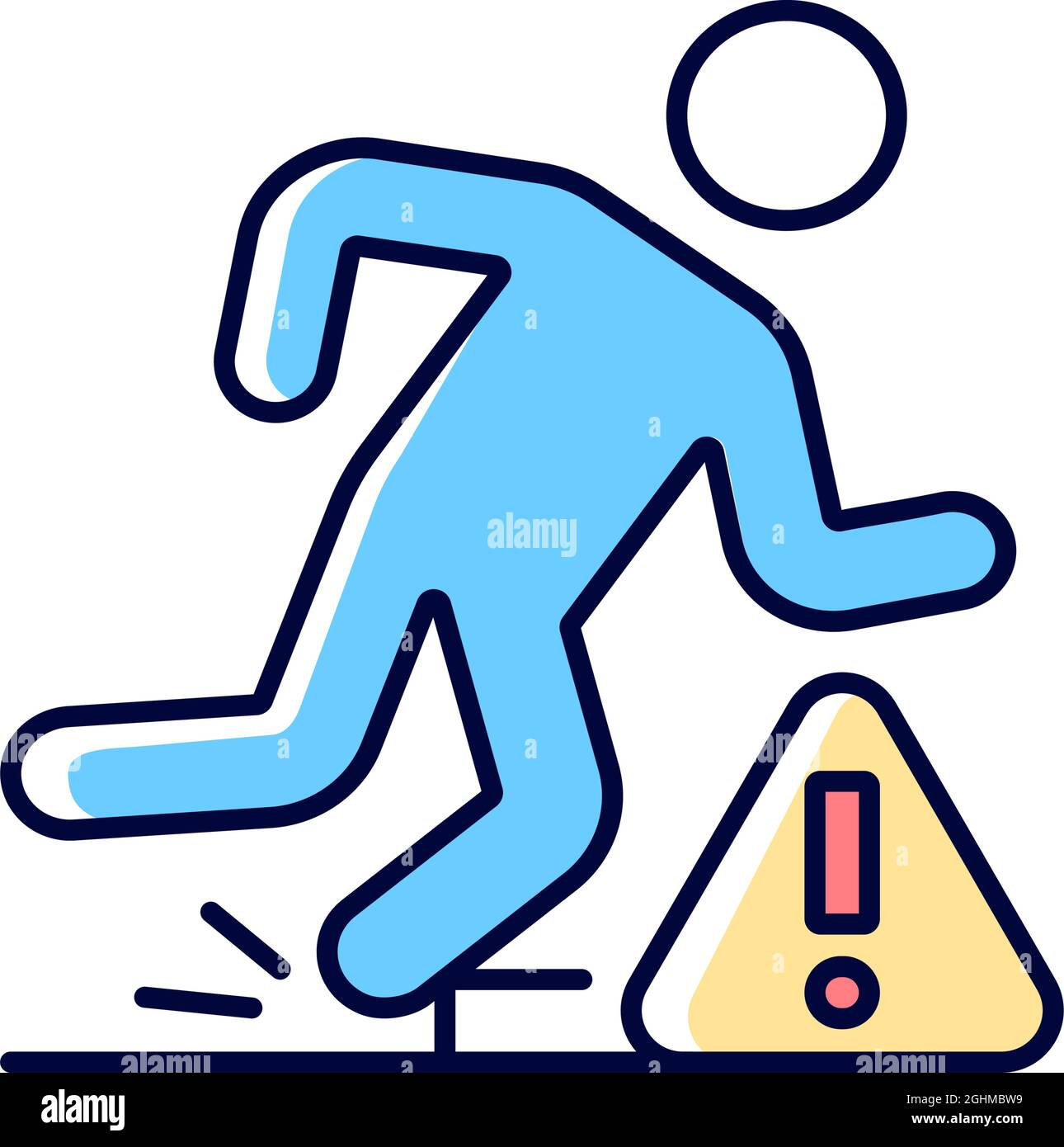 Tripping hazards RGB color manual label icon Stock Vector Image & Art ...