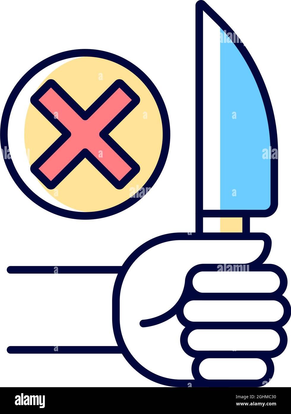 No sharp objects RGB color manual label icon Stock Vector Image & Art ...