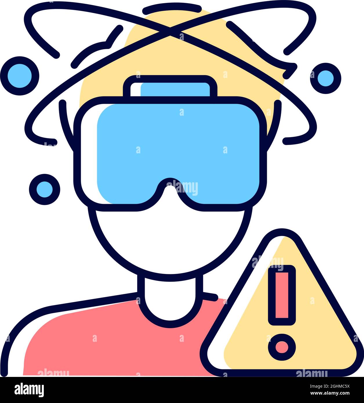 Can cause loss of balance RGB color manual label icon Stock Vector ...