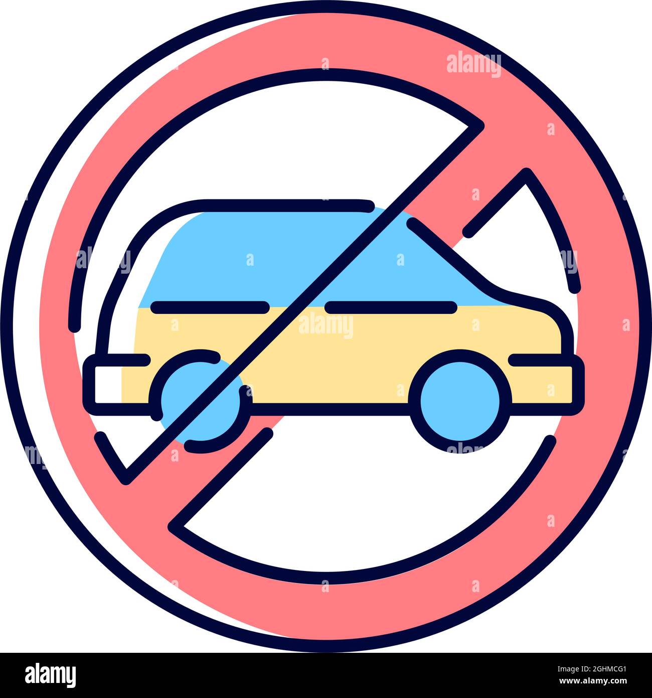 No using when driving RGB color manual label icon Stock Vector Image ...