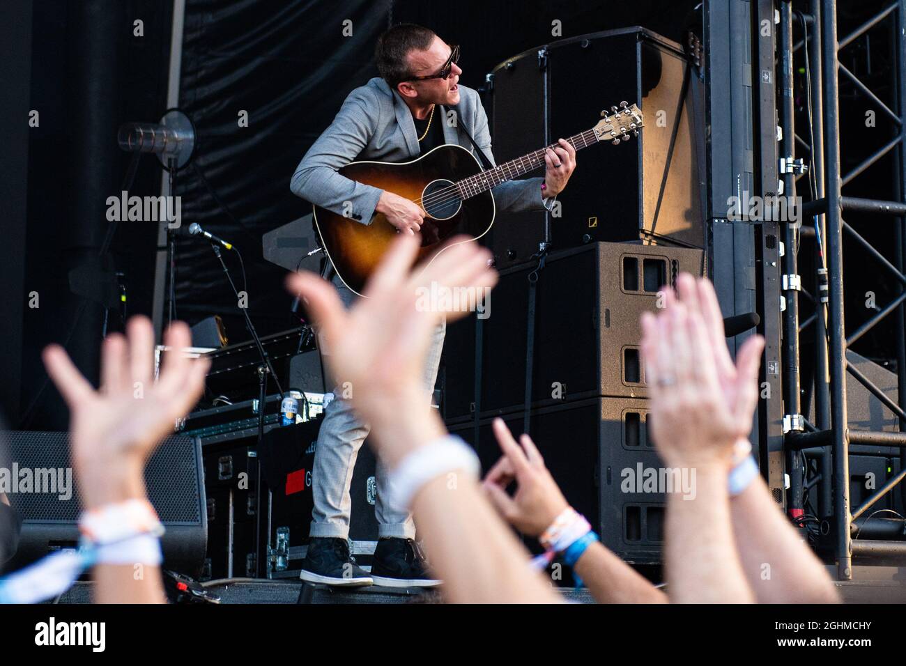 Brad Shultz of Cage the Elephant performs on Day 3 of the 2021 ...