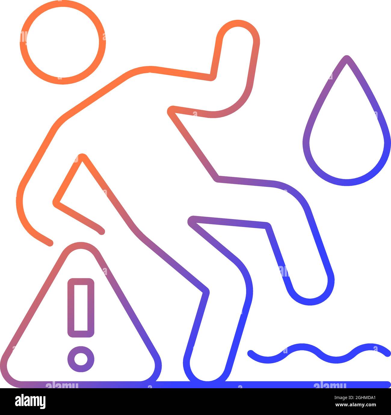 Do not use on wet surface gradient linear vector manual label icon ...