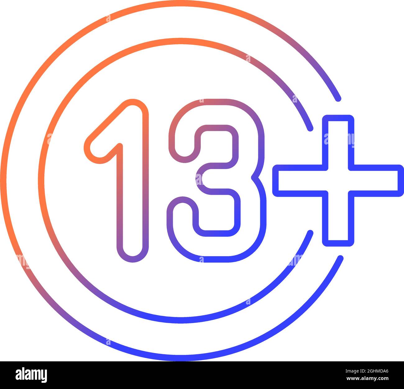 Not appropriate for kids gradient linear vector manual label icon Stock ...