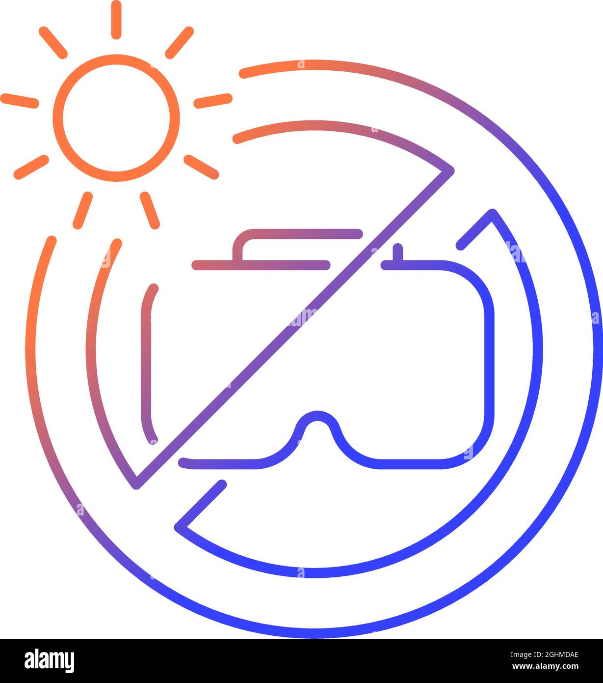 Do not leave in sunlight gradient linear vector manual label icon Stock ...