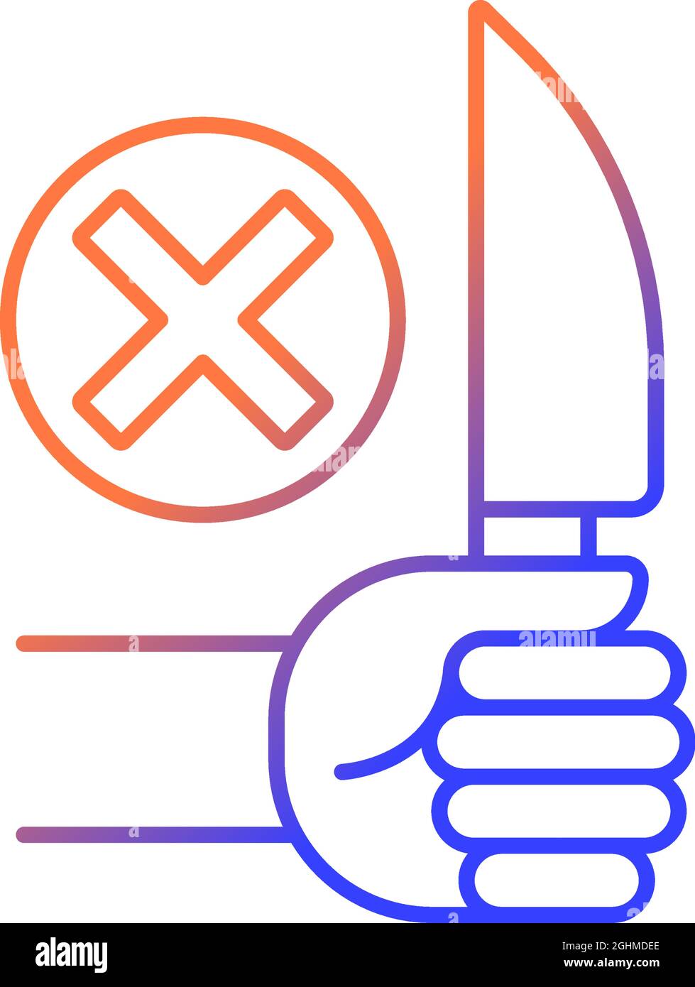 No sharp objects gradient linear vector manual label icon Stock Vector ...