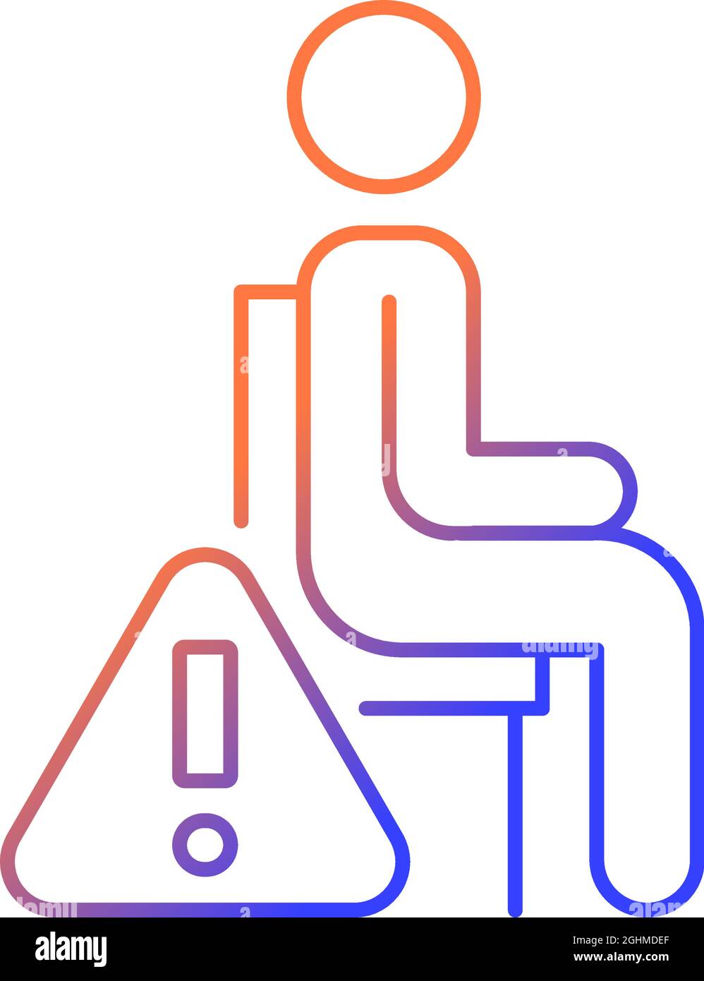 Remain seated gradient linear vector manual label icon Stock Vector ...