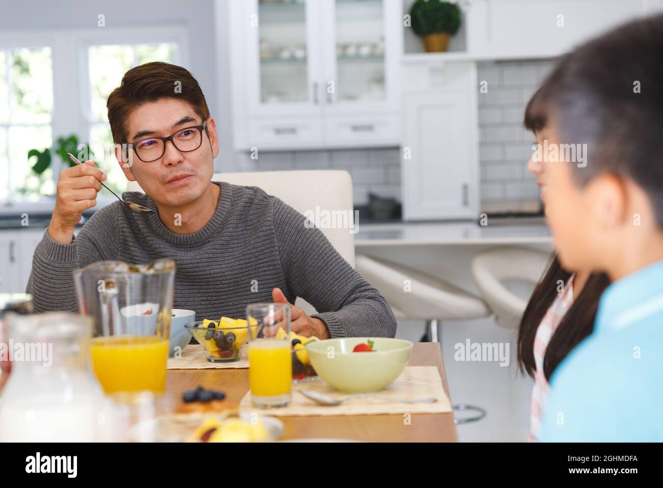 Father and daughter having conversation hi-res stock photography and ...