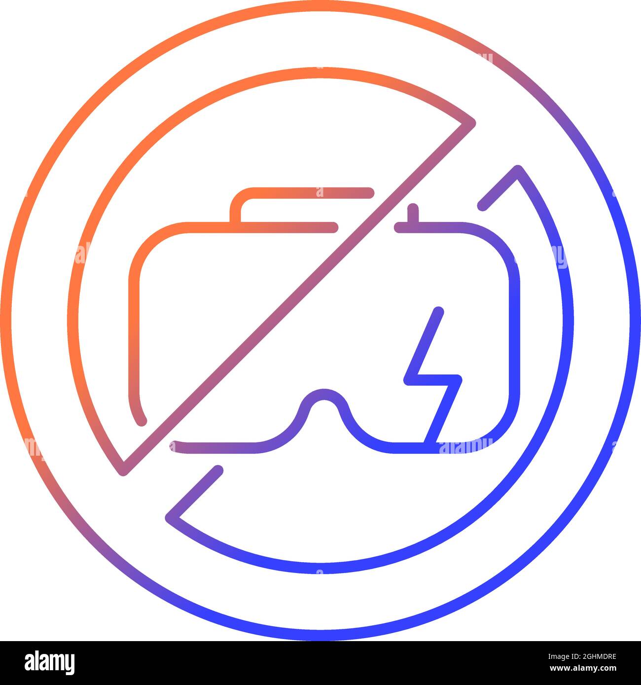 Do not use when broken gradient linear vector manual label icon Stock ...