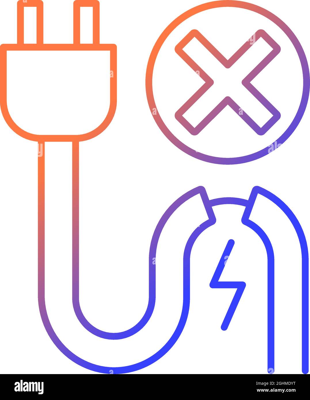 Do not use when damaged cable gradient linear vector manual label icon ...