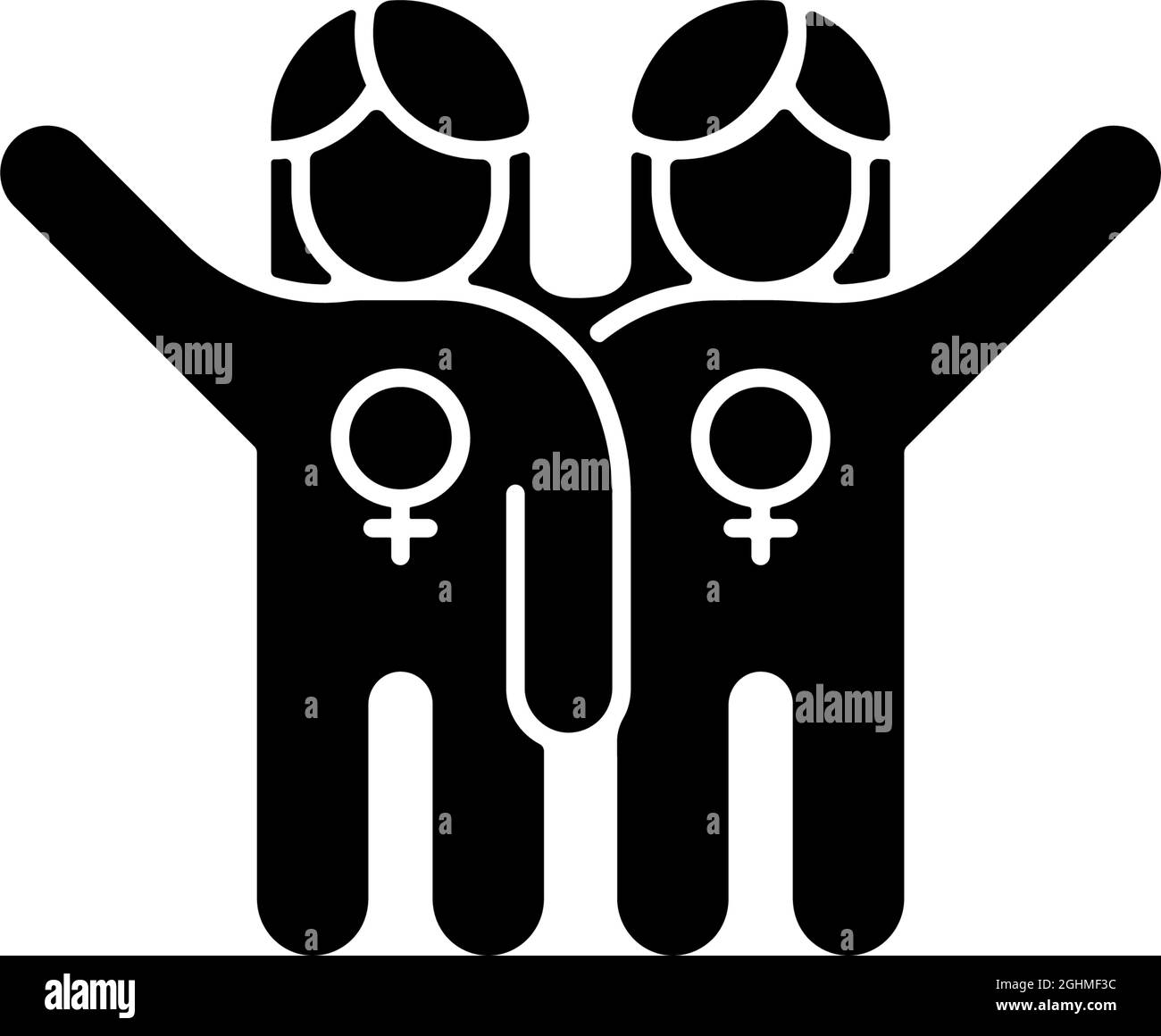 Female friendship black glyph icon Stock Vector Image & Art - Alamy