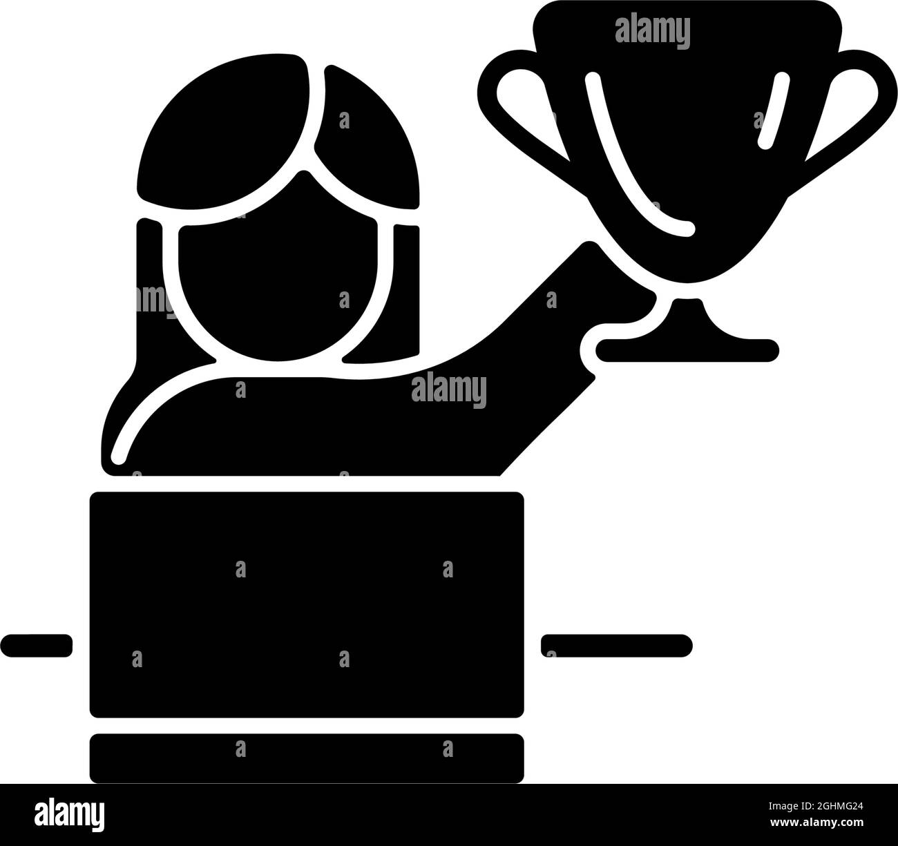 Woman in leadership role black glyph icon Stock Vector Image & Art - Alamy