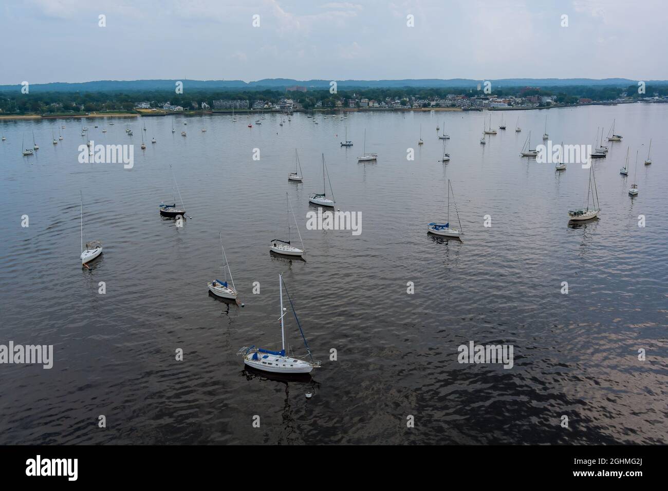 Panoramic view many beautiful boats in the ocean Stock Photo - Alamy