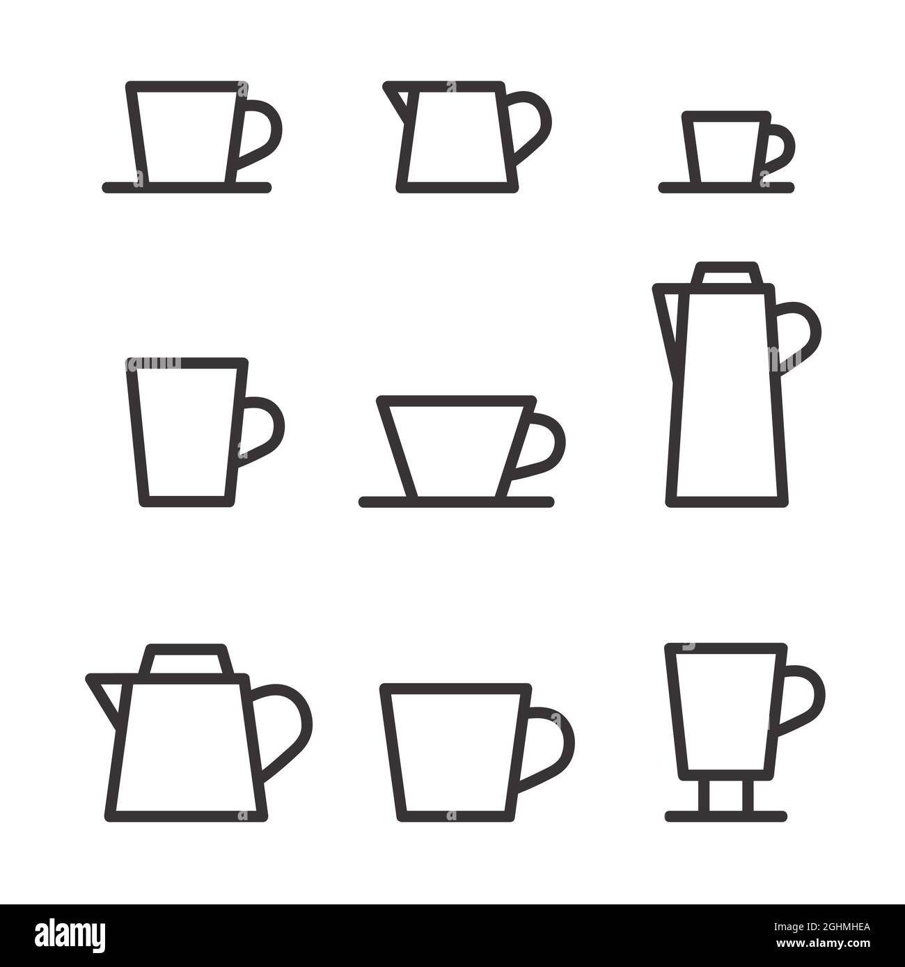 Tea pots cups Stock Vector Images - Alamy