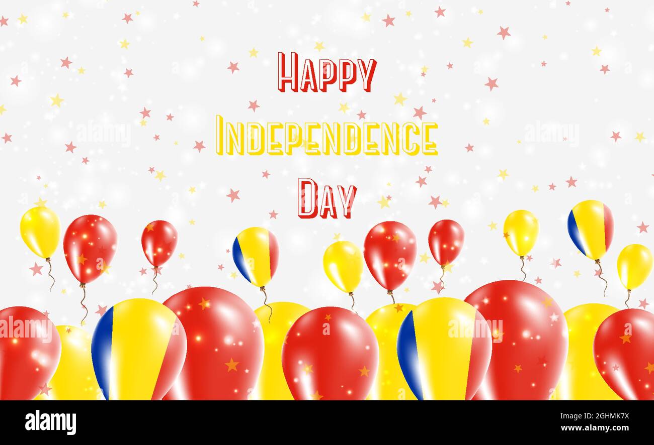 Romania Independence Day Patriotic Design. Balloons in Romanian ...