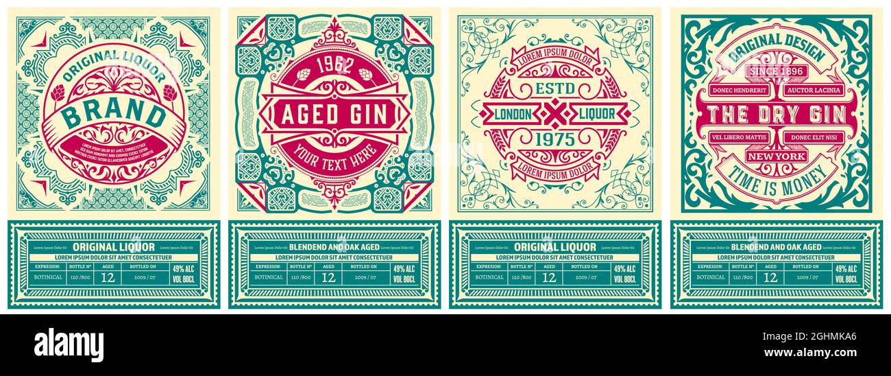 Set of 4 vintage labels for packing Stock Vector Image & Art - Alamy