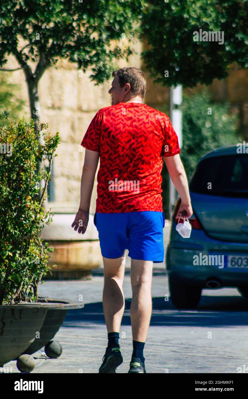 Seville Spain September 04, 2021 Pedestrians walking in the street ...