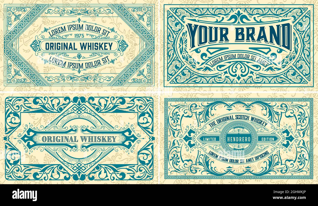 Set of 4 vintage labels for packing Stock Vector Image & Art - Alamy