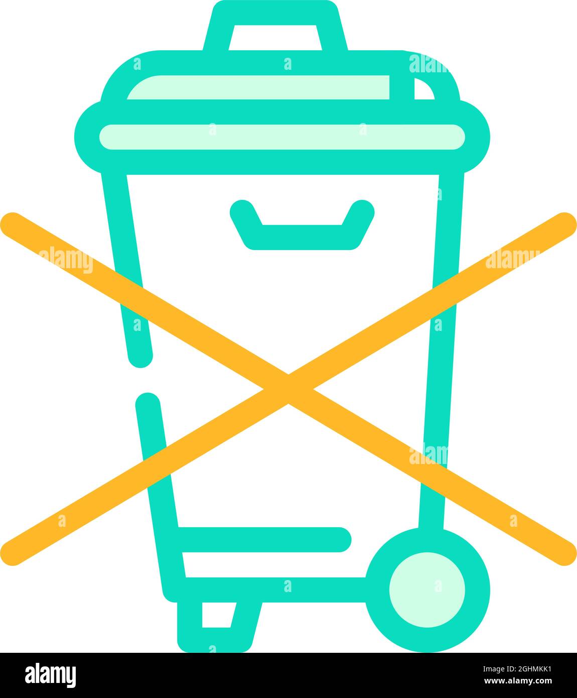 do not throw garbage bin color icon vector illustration Stock Vector ...
