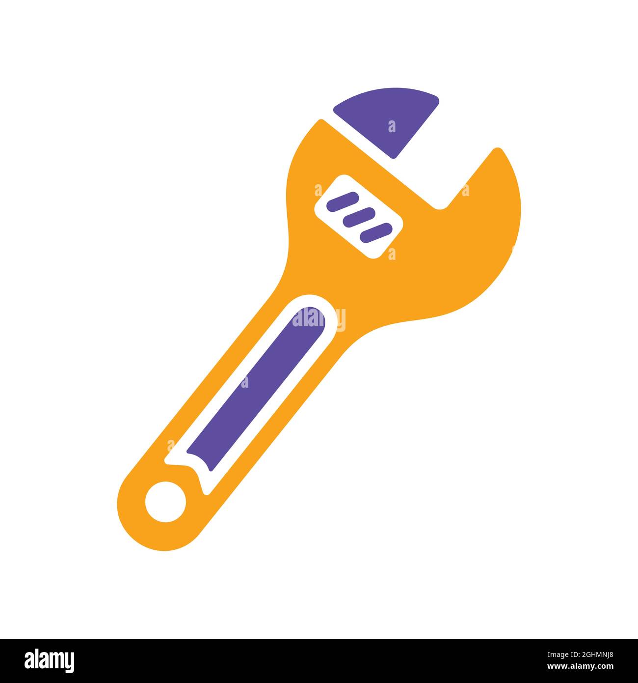 Adjustable spanner vector glyph icon. Construction, repair and building ...