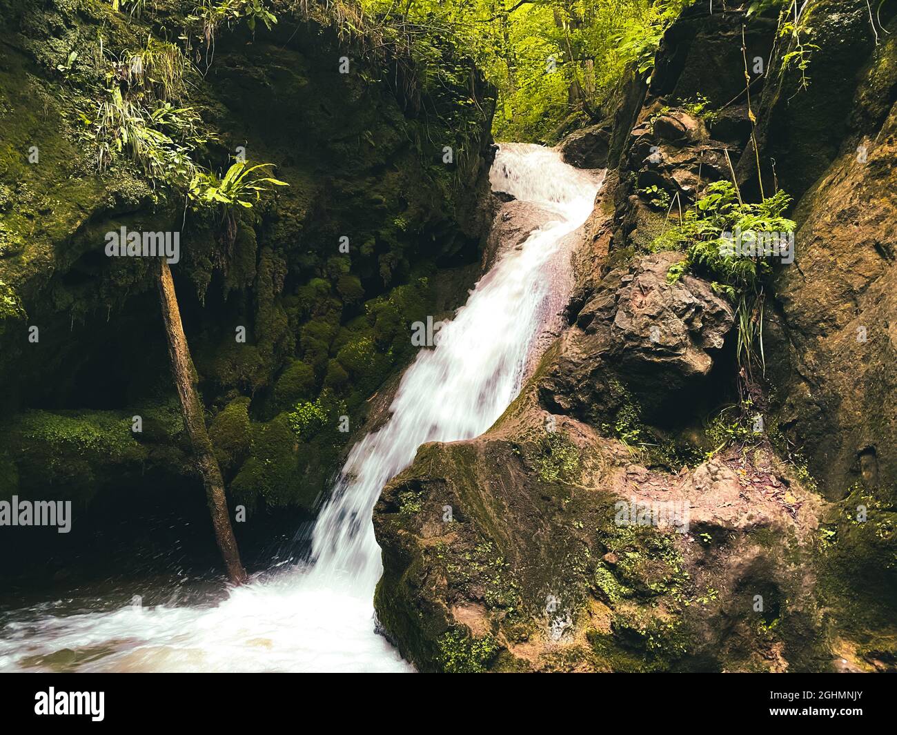 Beautiful shot of the Hidden waterfall near Haghartsin (Dilijan) in ...