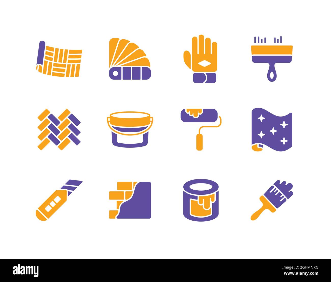 Home repair, remodelling, redecoration glyph icon set. Graph symbol for ...
