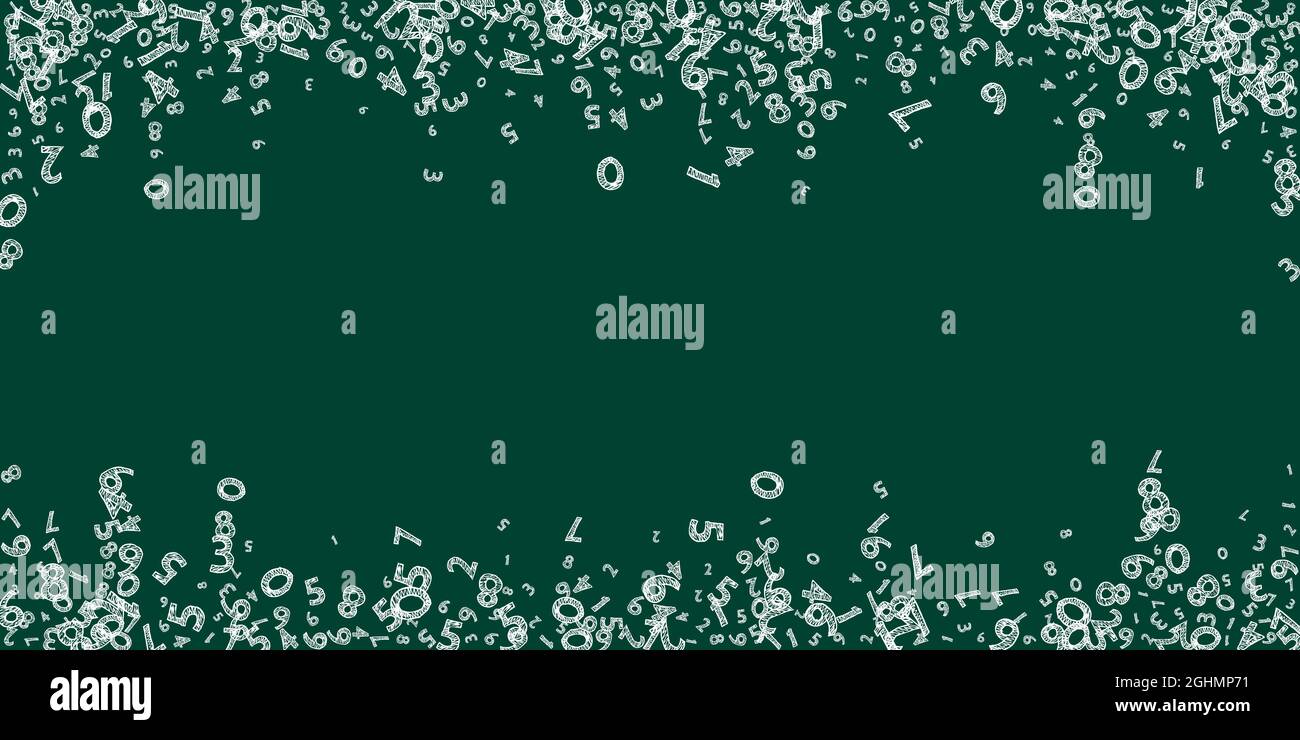 Falling childish chalk numbers. Math study concept with flying digits ...