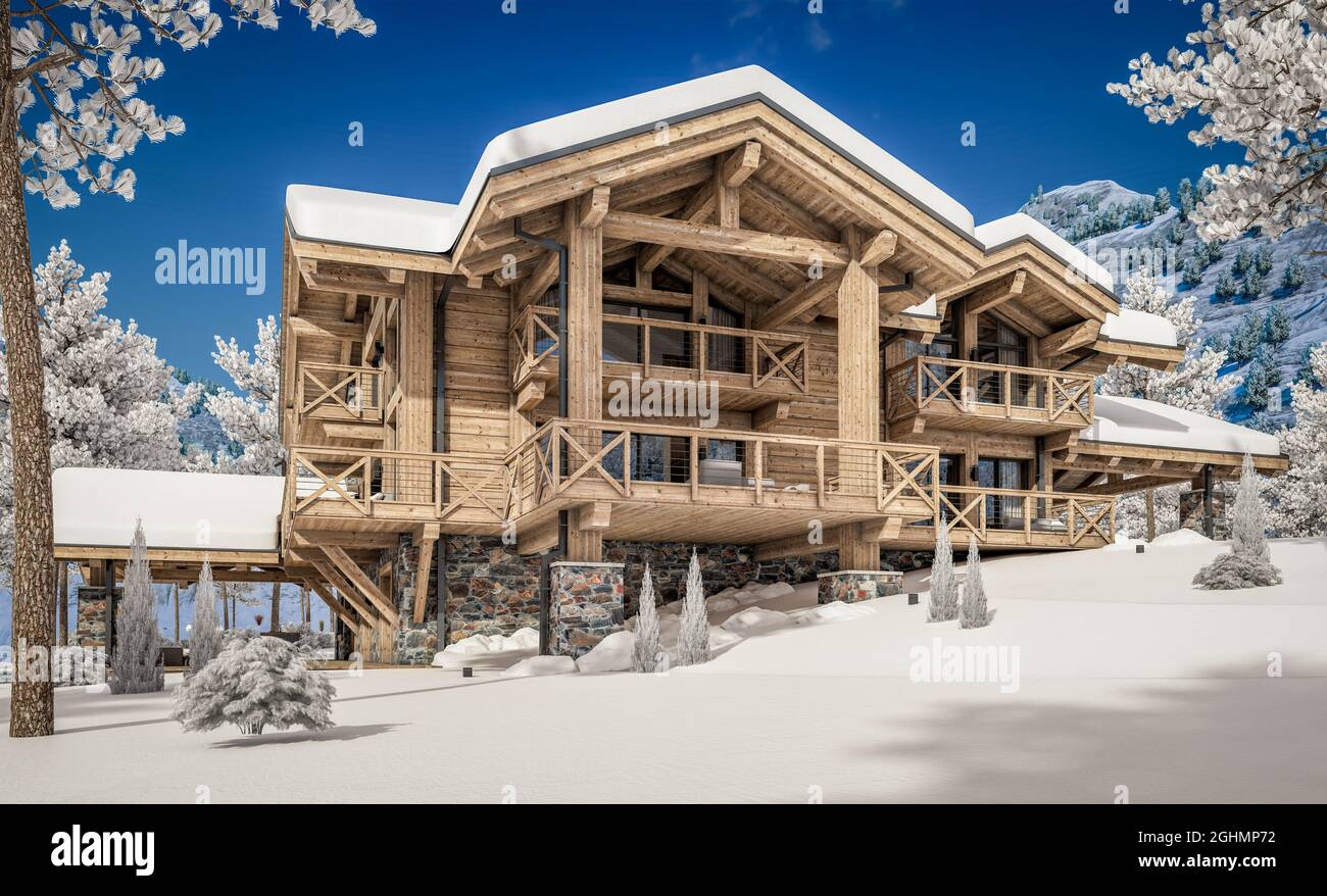 Ski chalet luxury exterior hi-res stock photography and images - Alamy